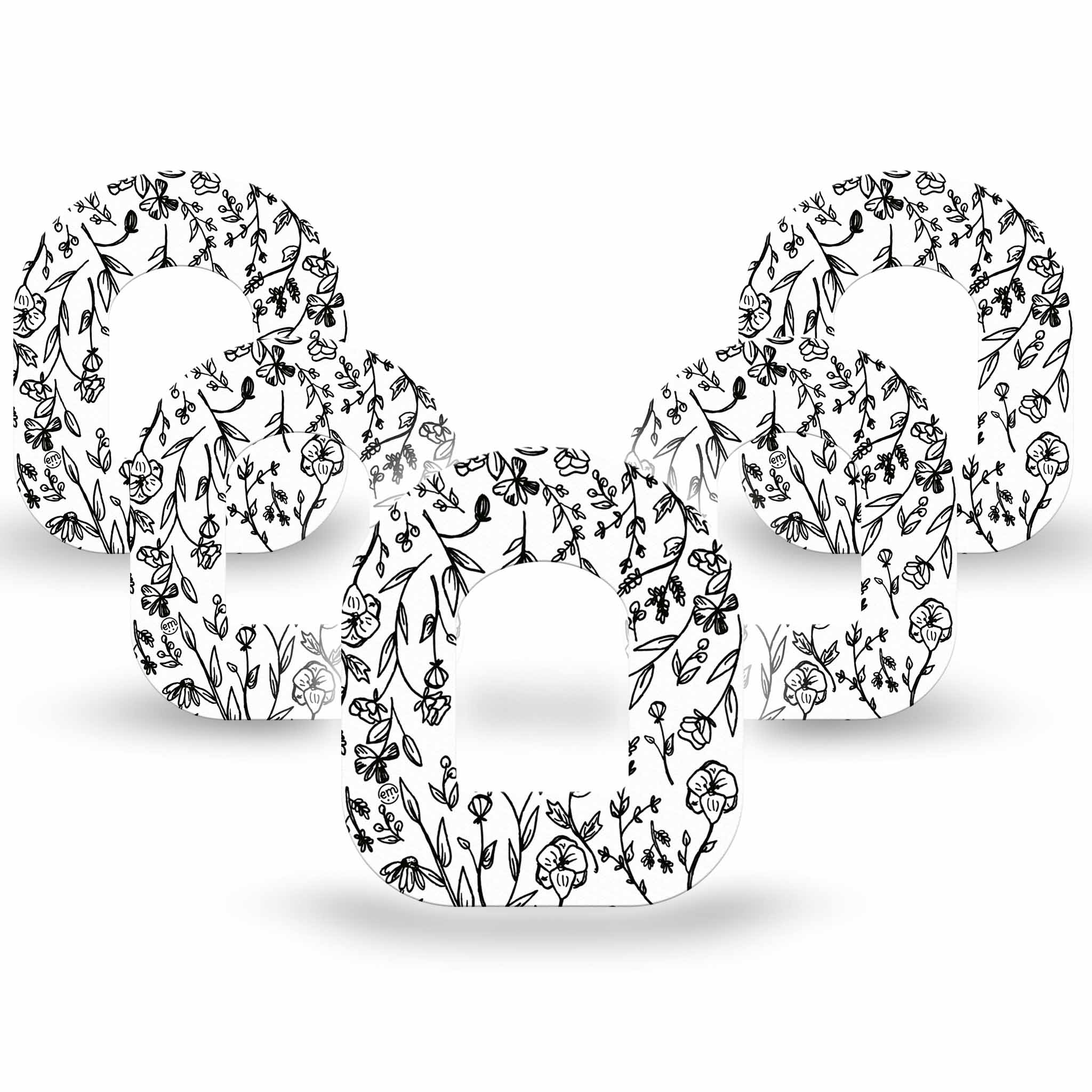 ExpressionMed Custom Black and White Floral Pod Patch