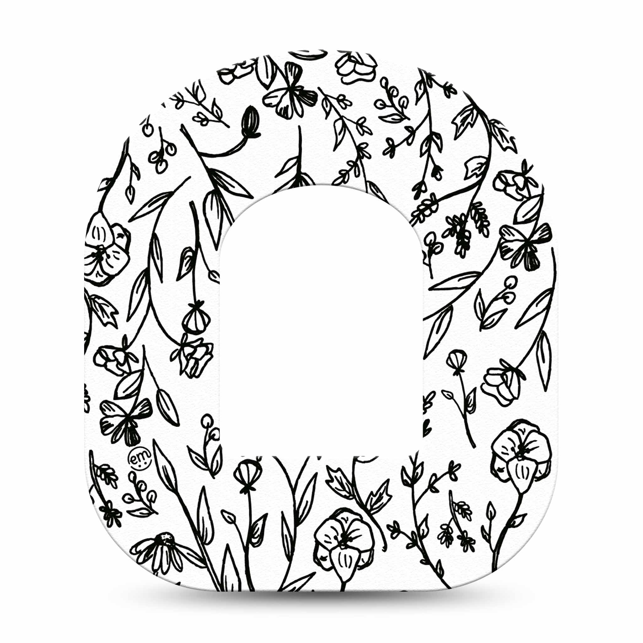 ExpressionMed Custom Black and White Floral Pod Patch